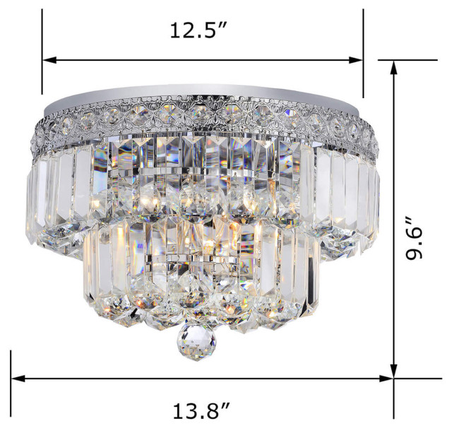 Taylor Chrome Two Tier Crystals Flush Mount - Contemporary - Flush ...