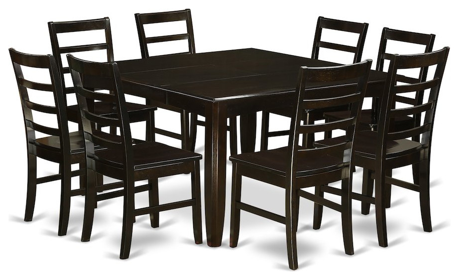 9-Piece Kitchen Table Set, Square 54" Gathering Table and 8 Stools ...
