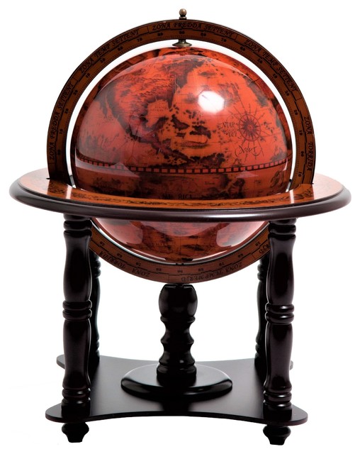White Globe Globe Wine Stand Bar Cabinet Liquor Storage Holder - Beach ...