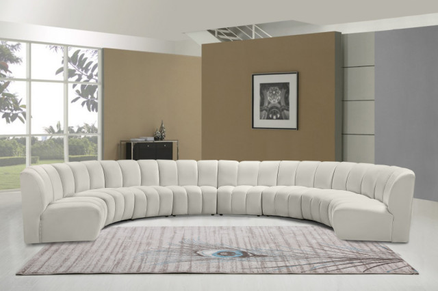 Infinity Channel Tufted Velvet Modular Chair, 8 Piece - Transitional ...
