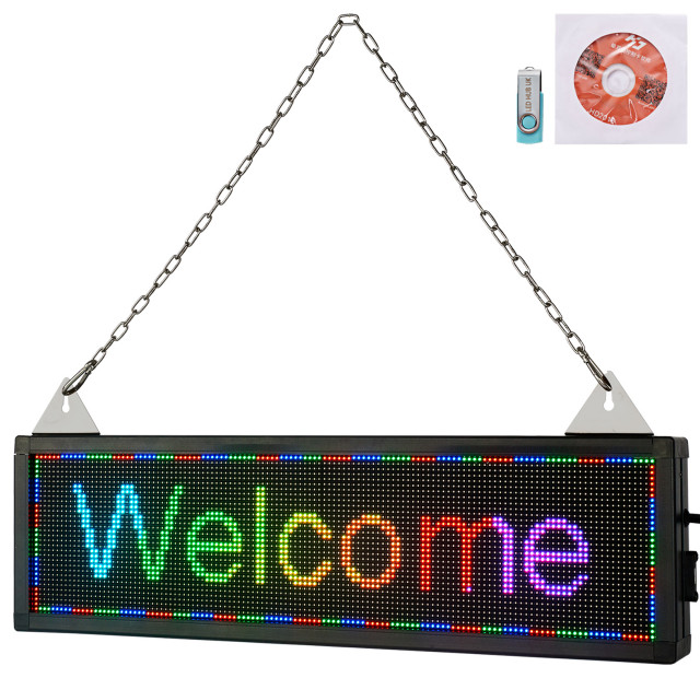 VEVOR LED Scrolling Sign LED Display Board 21 x 6 in 7 Color P4 ...