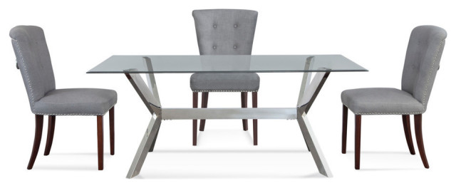 Bowen Glass Rectangular Dining Table - Contemporary - Dining Tables ...
