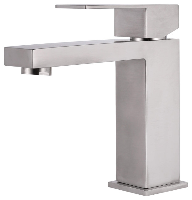 Single Hole One Hand Handle Square Bathroom Faucet - Contemporary ...
