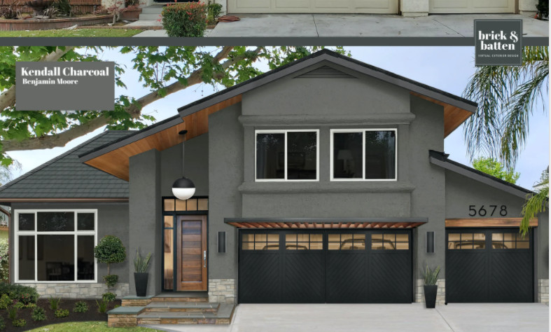 Dark charcoal paint with warm undertones