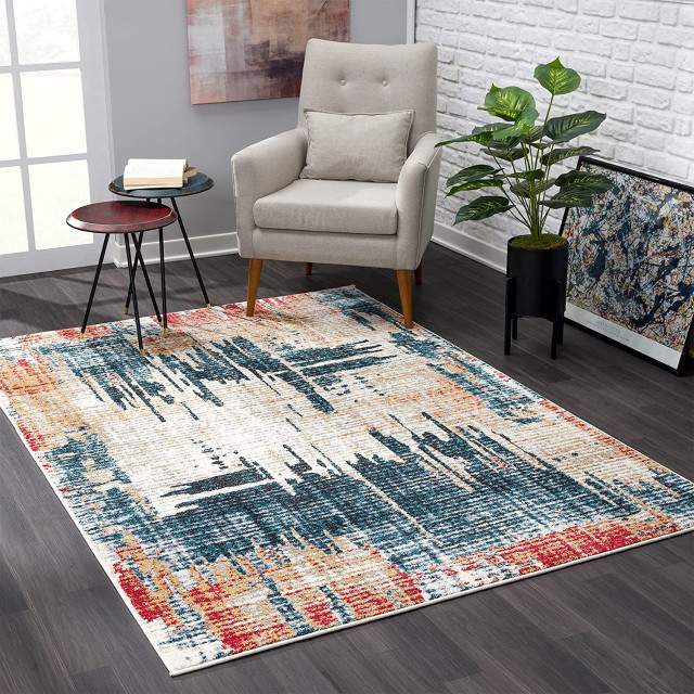 Rug Branch Contemporary Abstract Indoor Area Rug & Runner, (6x9 Feet ...