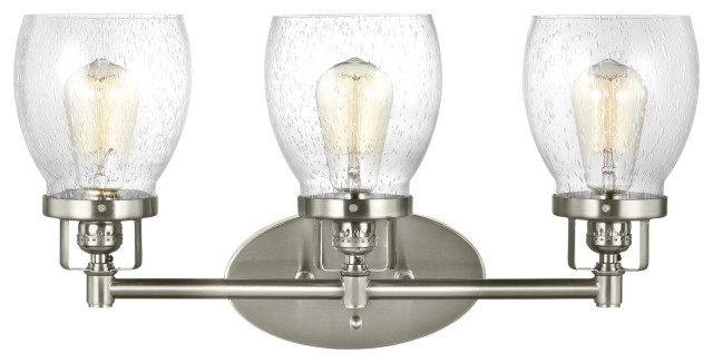 Belton 3-Light LED Bathroom Vanity Light in Brushed Nickel - Industrial ...