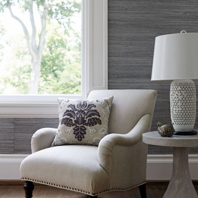 Isabella Embroidery, Graphite - Traditional - Fabric - by Scalamandre ...