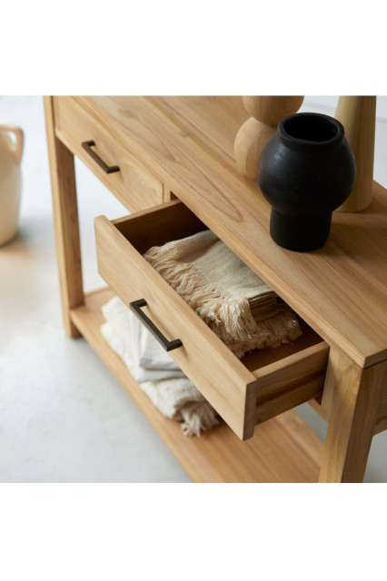 Natural Teak Console Table | Tikamoon Ma毛 - Transitional - Console ...