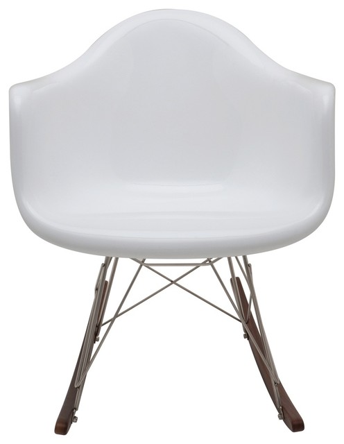 Baha White Fiberglass Rocker Chair - Midcentury - Rocking Chairs - by ...