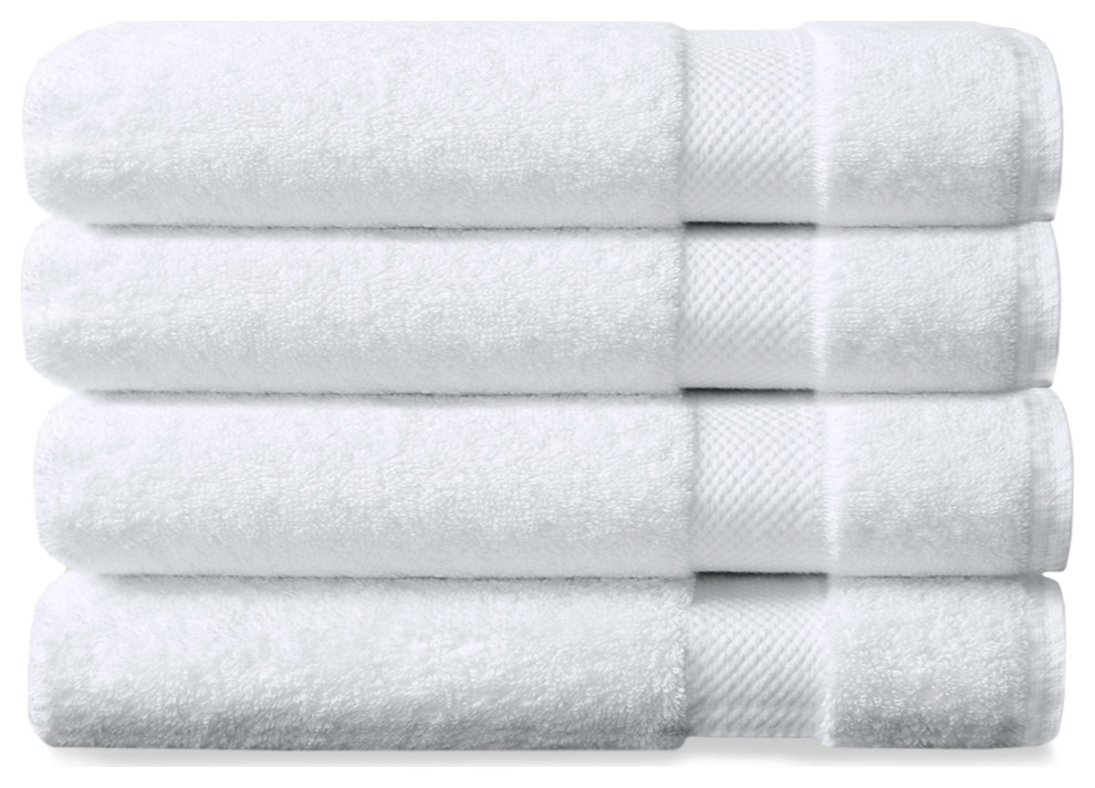 Delara 100% Organic Cotton Plush Bath Towels, 30"x58", Set of 4 ...