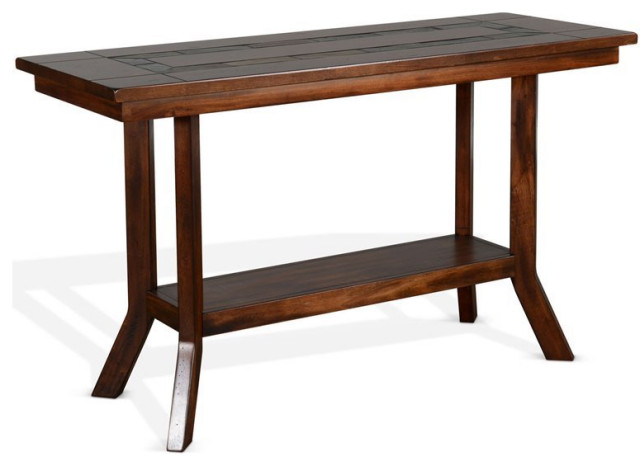 Sunny Designs Santa Fe 48.5" Traditional Wood Sofa Table in Dark ...
