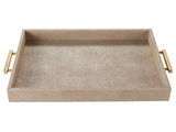 Cream Rectangular Tray with Metallic Handles | Andrew Martin Porto ...