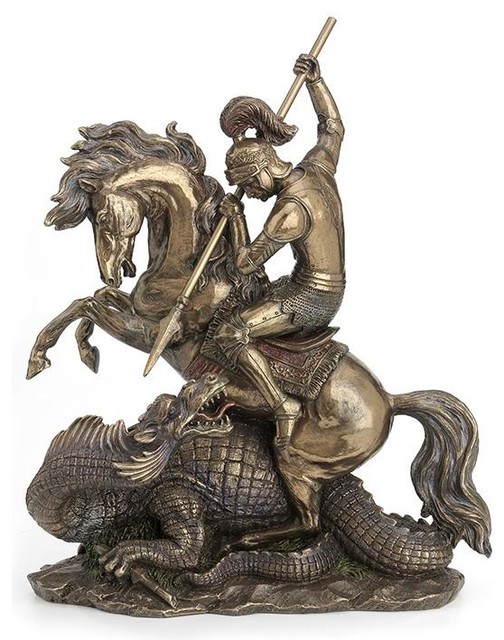 St George Dragon Slayer, Myth and Legend, Cold Cast Bronze ...