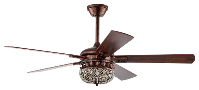Laylani 52 in. 2-Light Indoor Antique Copper Finish Ceiling Fan ...