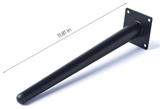 TUHOME 11.81" Round Steel Black stainless steel Slanted Legs (Set Of 4 ...