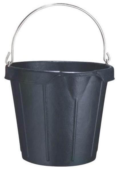 Fortex/Fortiflex Molded Rubber Pail, 18 qt., Black - Transitional ...
