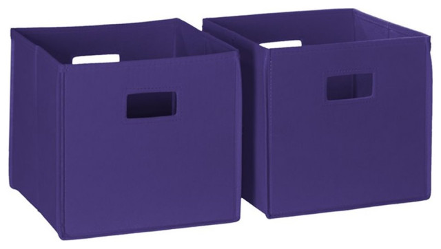 RiverRidge 2-Piece Traditional Fabric Folding Storage Bin Set in Dark ...