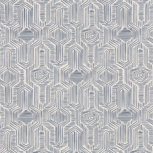 Blue Performance Linen Look Print Upholstery Fabric by the Yard, By The ...