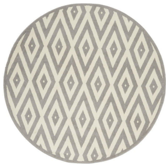 Nourison GRAFIX Indoor only Rugs GRF18, 5'3" Round - Scandinavian ...