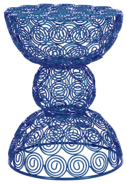 Eli Wire Accent Table, Dark Blue - Contemporary - Side Tables And End ...