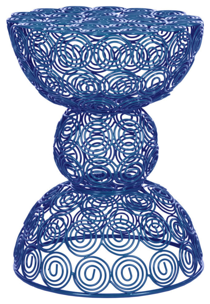 Eli Wire Accent Table, Dark Blue - Contemporary - Side Tables And End ...