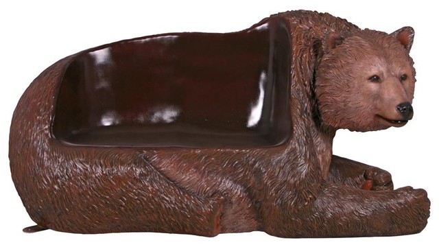 Grizzly Bear Bench, Brown - Rustic - Outdoor Benches - by Design ...