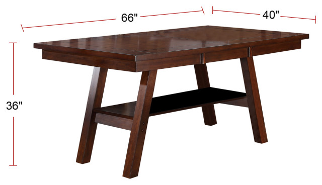 Rectangular Dining Table in Brown, Counter Height - Transitional ...