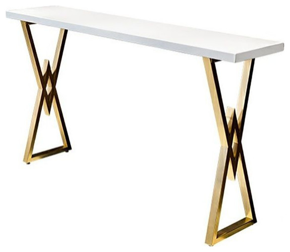 55" Modern White Kitchen Bar Height Dining Table Wood Breakfast Pub ...