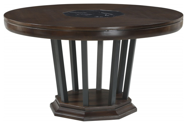 HomeRoots 54" X 54" X 30" Tobacco Marble Dining Table - Traditional ...