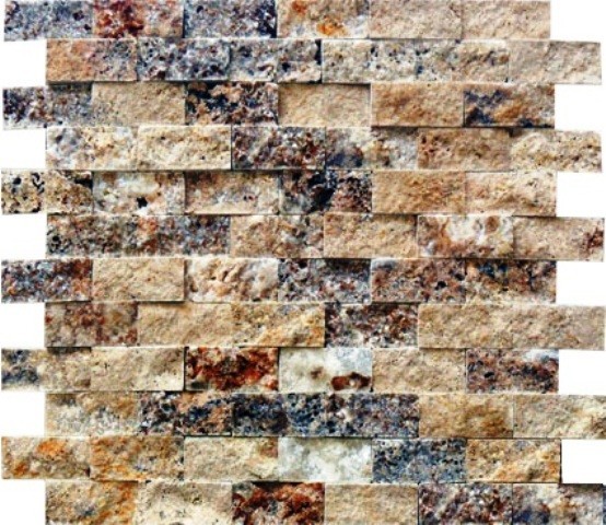 Tuscany Scabas 1x2 Split Face Tile, 12"x12", Set of 30 - Traditional ...