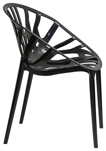 Branch Modern Dining Plastic Side Chair, Set of 4 - Midcentury ...