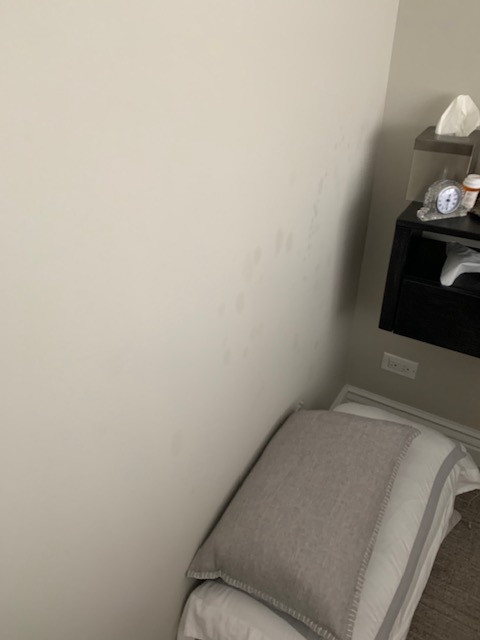 Damp spots on wall