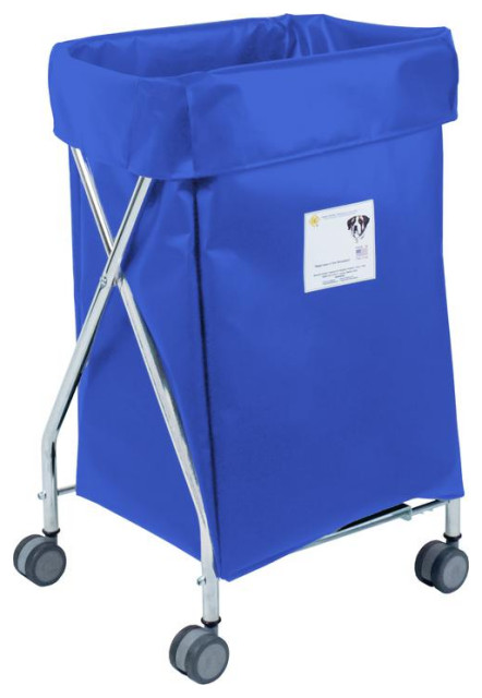 Wide Collapsible Hamper with Blue Vinyl Bag - Contemporary - Hampers ...