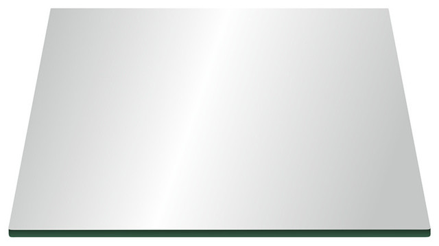 12" Square Glass Top 3/8" Thick With Flat Polish Edge And Touch Corners ...