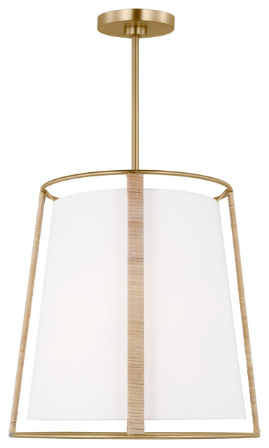 Cortes 2-Light Indoor Large Hanging Shade Ceiling Light, Satin Brass ...