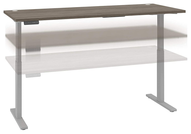 Large Motorized Desk, Adjustable Modern Hickory Top With 4 Programmable ...