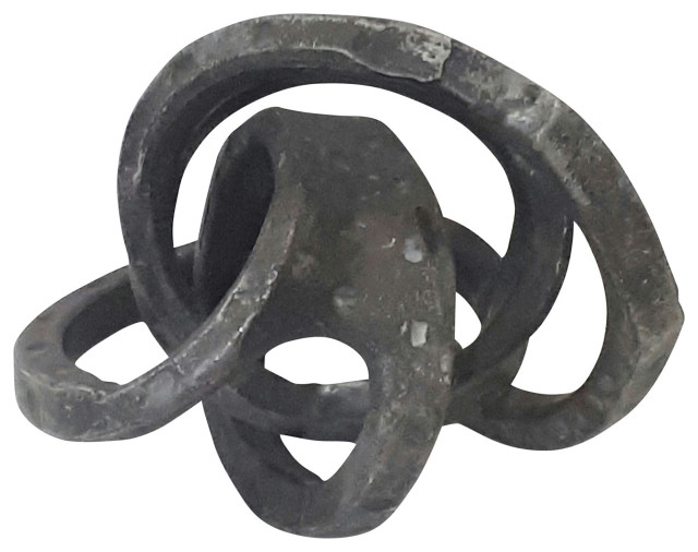 Aluminum Knot Sculpture, 7", Black - Industrial - Decorative Objects ...