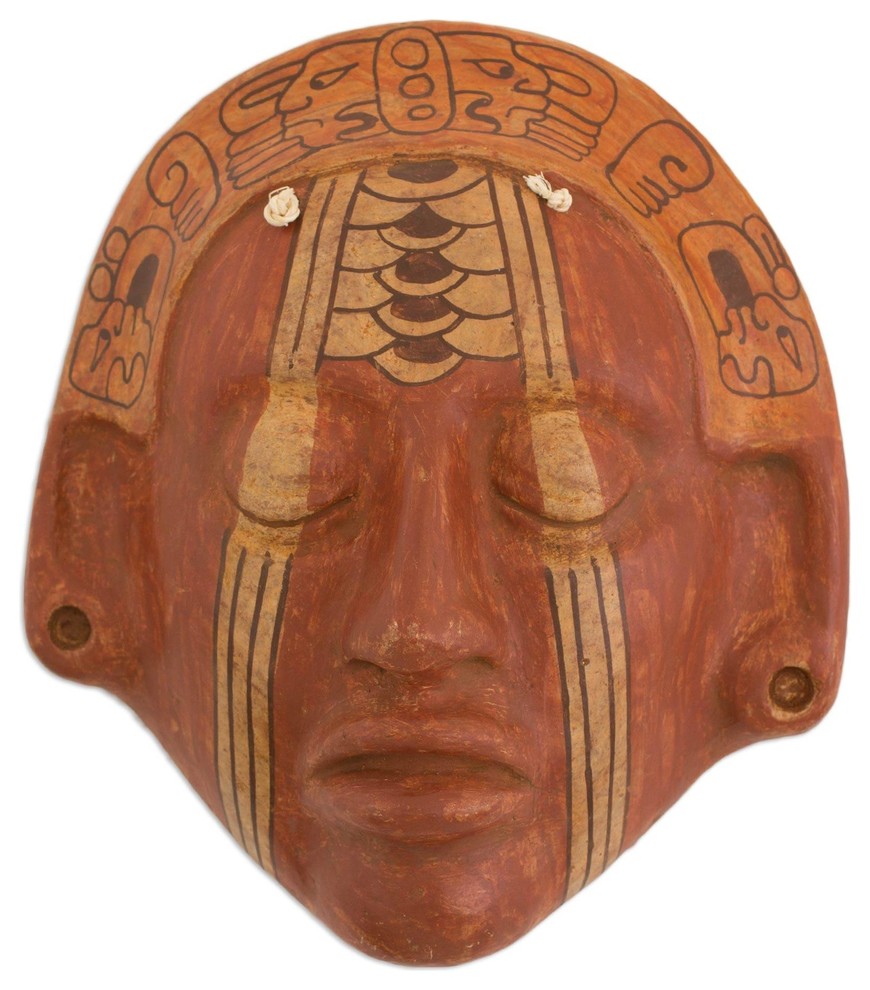 Maya Nobleman Ceramic Mask - Southwestern - Wall Sculptures - by NOVICA ...