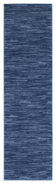 Nourison Nourison Essentials NRE01 Navy Blue Runner Contemporary Area ...