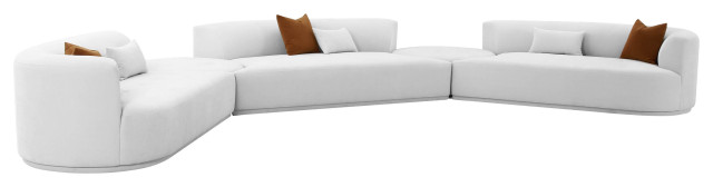 Fickle Grey Velvet 5-Piece Modular Sectional - Grey - Transitional ...