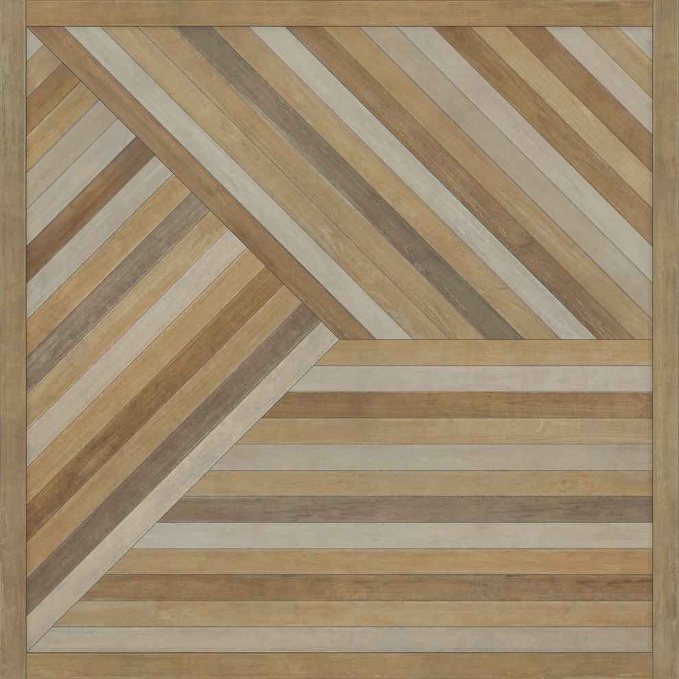 Norwegian Mount Zeppelin, Into the Trees 72x72 Vinyl Floorcloth, Yellow ...