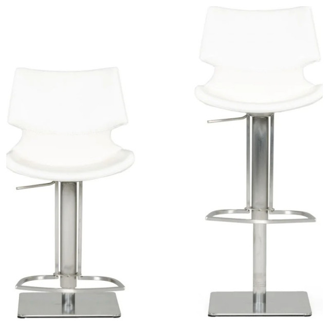 David Modern White Bar Stool Set of 2 - Contemporary - Bar Stools And ...