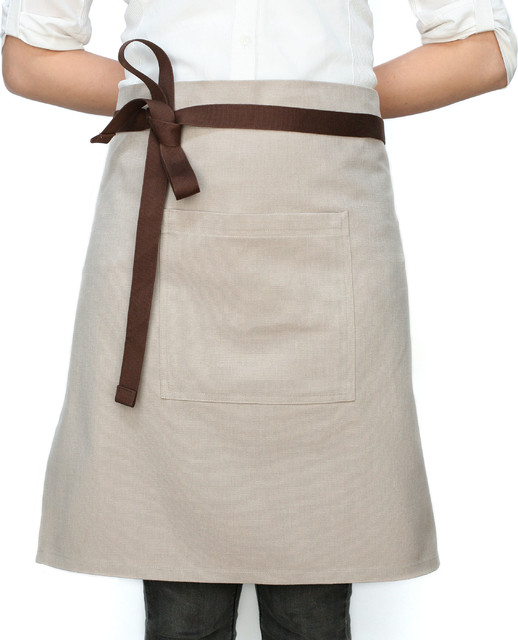 Light Beige Cafe Waist Apron - Contemporary - Aprons - by LaCozi | Houzz