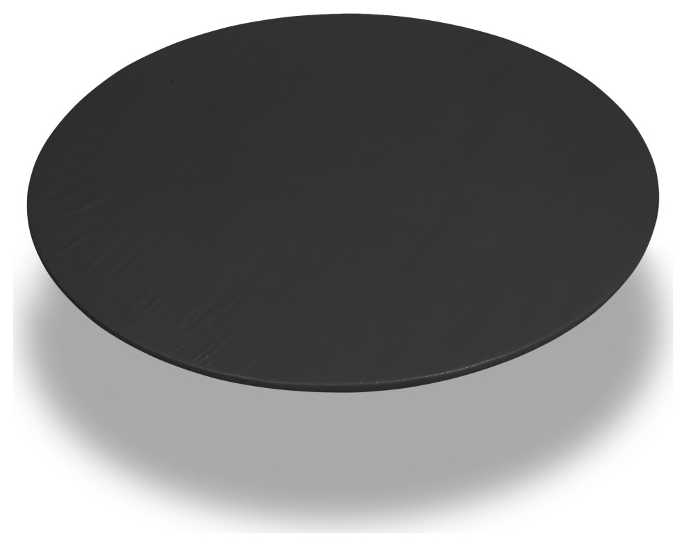 Black 48 Inch Round Fitted Vinyl Tablecloth - Contemporary ...