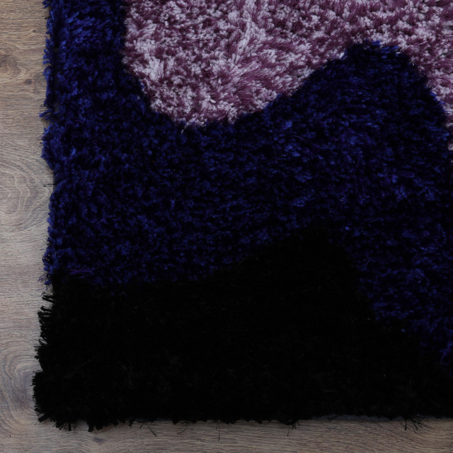 Hand Tufted Shag Polyester Area Rug Floral Blue, [Rectangle] 5'x8 ...