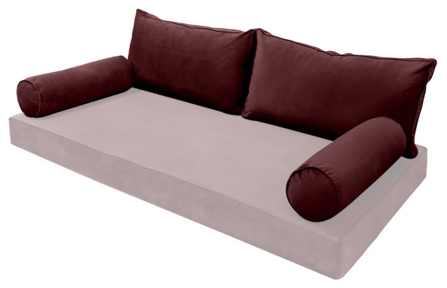 STYLE V2 Twin Velvet Pipe Trim Indoor Daybed Bolster Pillow |COVER ONLY ...
