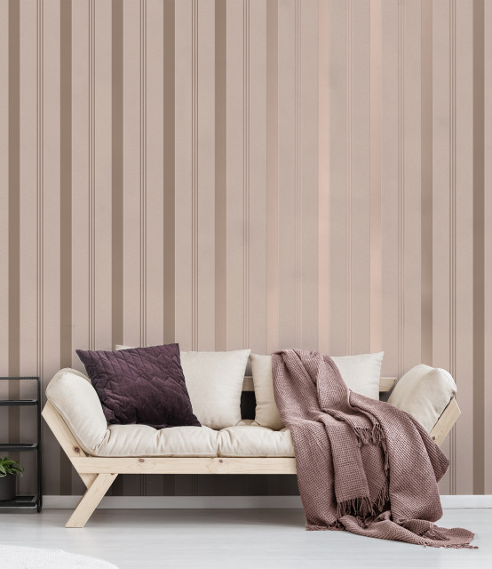 Collin Pink Bexley Stripe Wallpaper, Bolt - Contemporary - Wallpaper ...