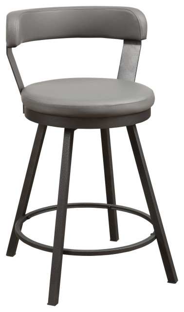 Benzara BM219931 Leatherette Counter Height Chair, Metal Slanted Legs ...