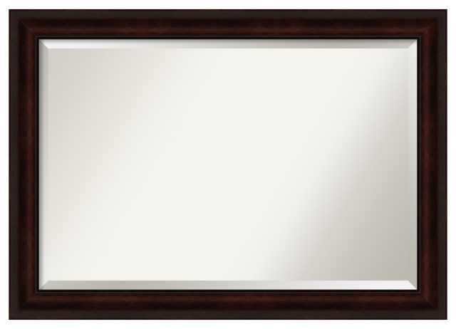 Coffee Bean Brown Framed Wall Mirror, 41 in. x 29 - Transitional - Wall ...