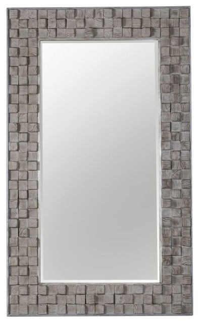 Beasley Wood Block Mirror - Farmhouse - Wall Mirrors - by Uttermost | Houzz